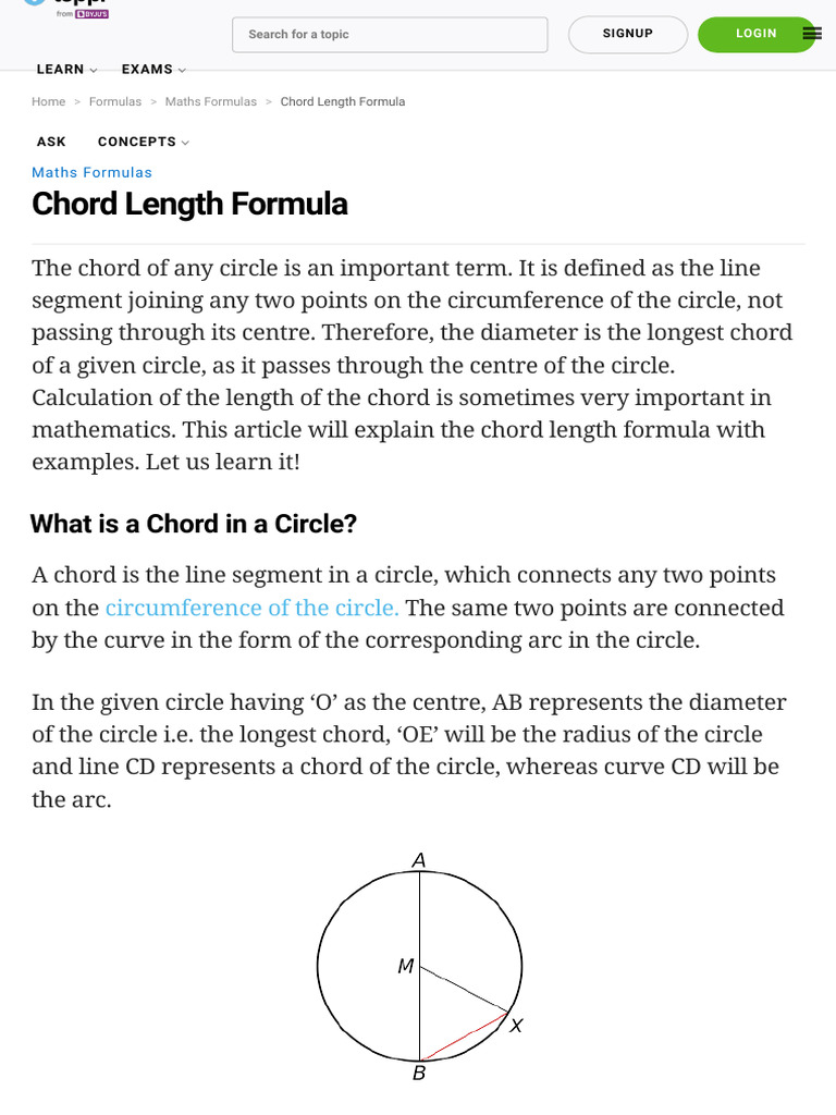 ChordLengthFormulaMeaning, Properties, SolvedExamples 1710827687134 ...
