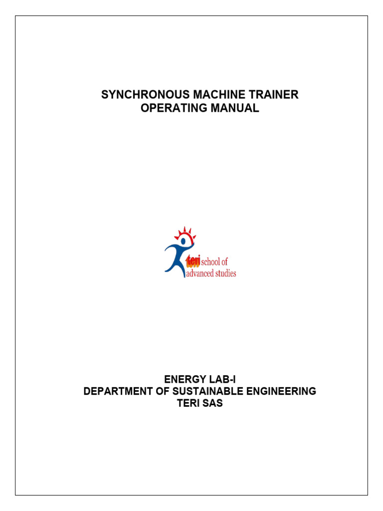 Synchronous Generator Trainer | PDF | Electric Generator | Electric Motor