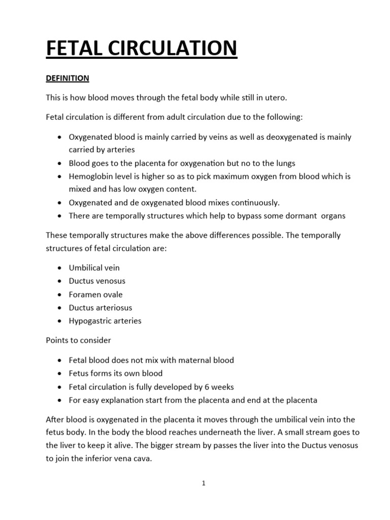 Fetal Circulation-1 | PDF | Fetus | Cardiovascular System
