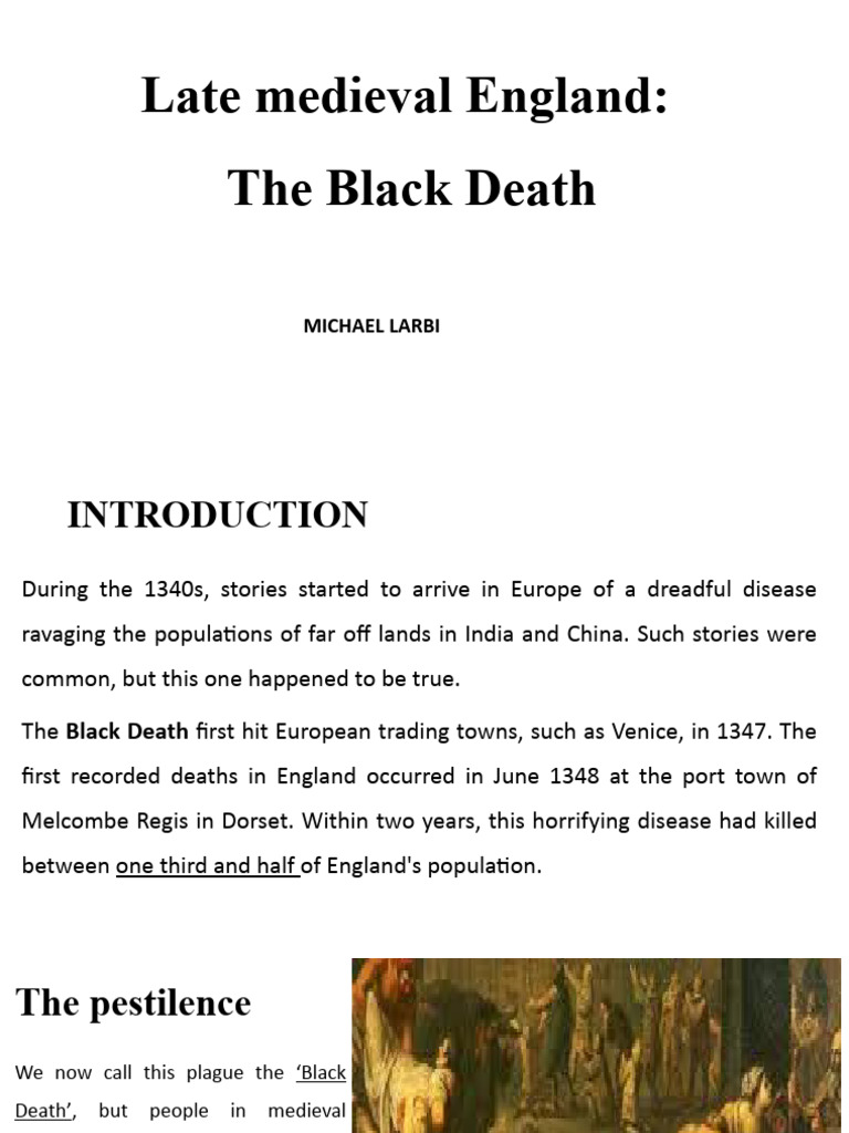 Late Medieval England The Black Death | PDF | Black Death | Plague ...