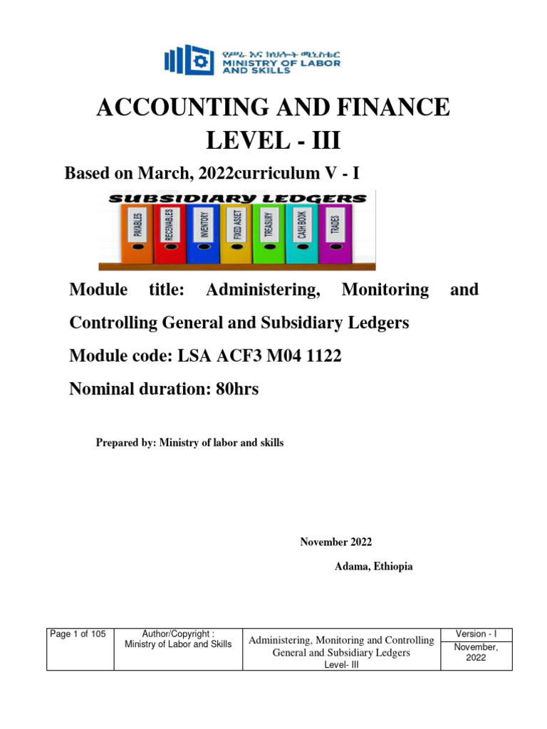 MO 04 Adminstering, Montoring and Controling General and Subsider Ledger (2) | PDF | Debits And ...