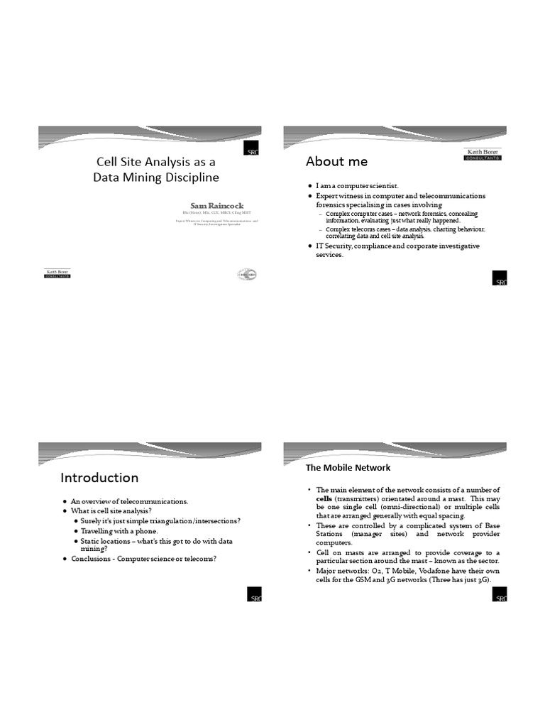 Cellsiteanalysis IET8 TH April 2010 Slides | PDF | Information | Data