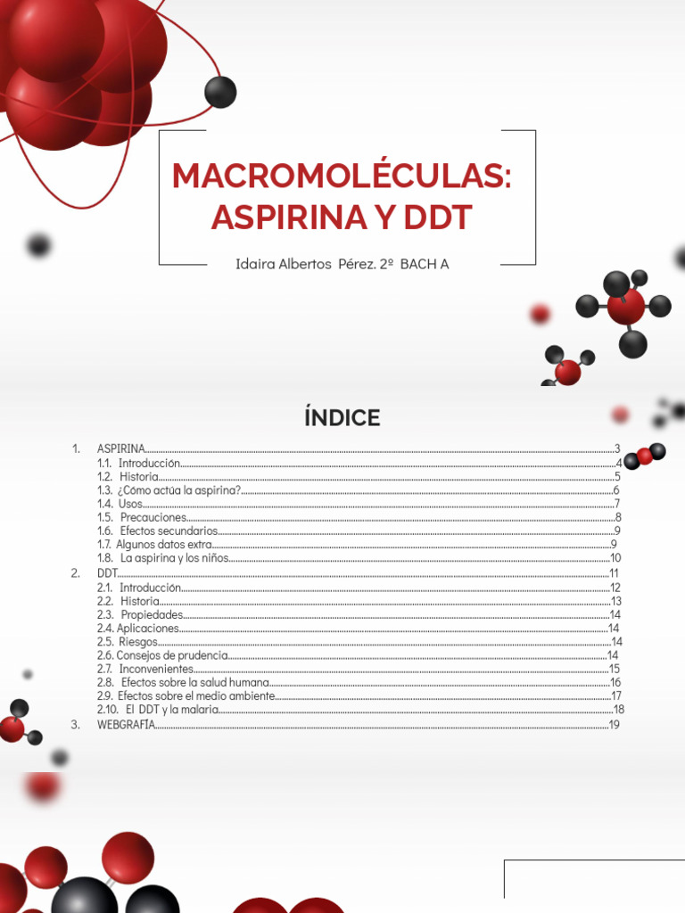 Trabajo Macromoléculas | PDF | Aspirina | Ddt
