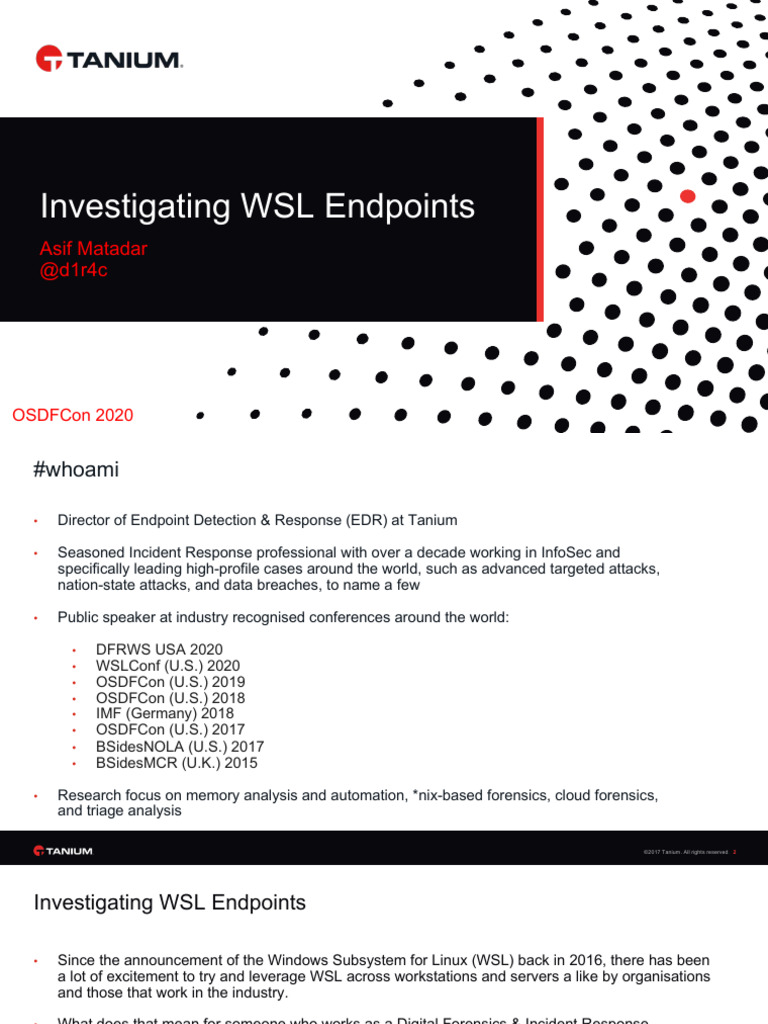 Investigating WSL Endpoints | PDF | Software | Utility Software