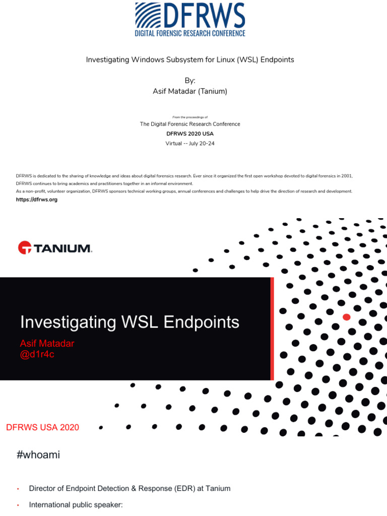 2020 USA Investigating Windows Subsystem For Linux WSL Endpoints | PDF ...