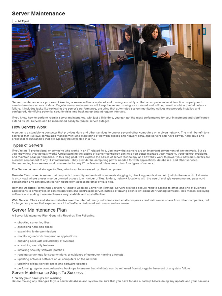 Server Maintenance Guide for IT Pros | PDF | Server (Computing) | Security