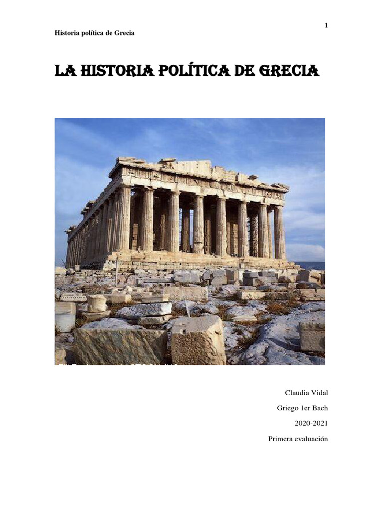 LA HISTORIA POLÍTICA DE GRECIA Def 2 | PDF | Esparta | Antigua Grecia