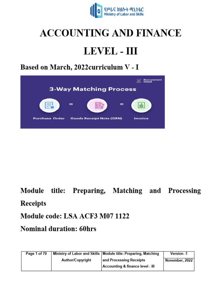 MO 07 Preparing, Matching and Process Reciept | PDF | Cheque | Debits And Credits