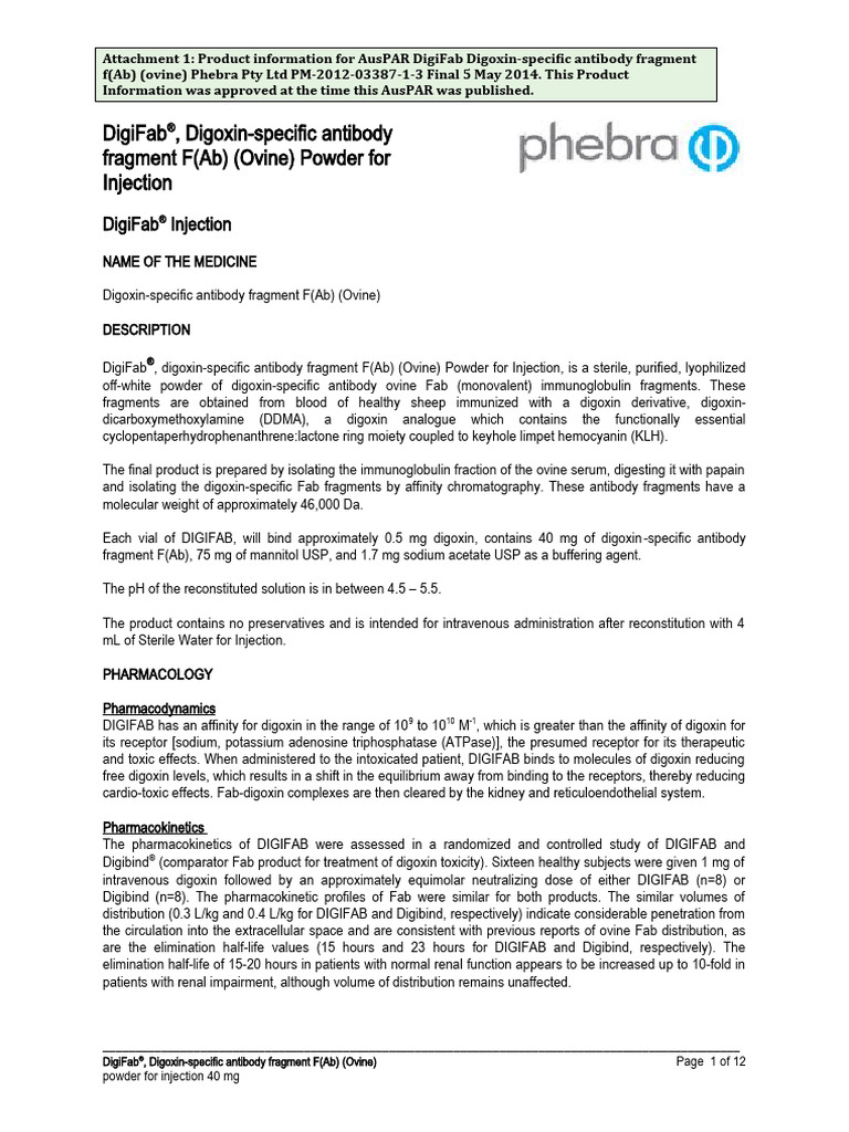 Auspar Digoxin Specific 140505 Pi | PDF | Medical Specialties ...