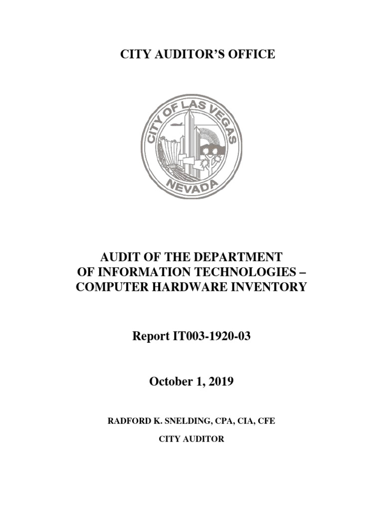 IT003 1920 03 IT Inventory Audit | PDF | Audit | Inventory