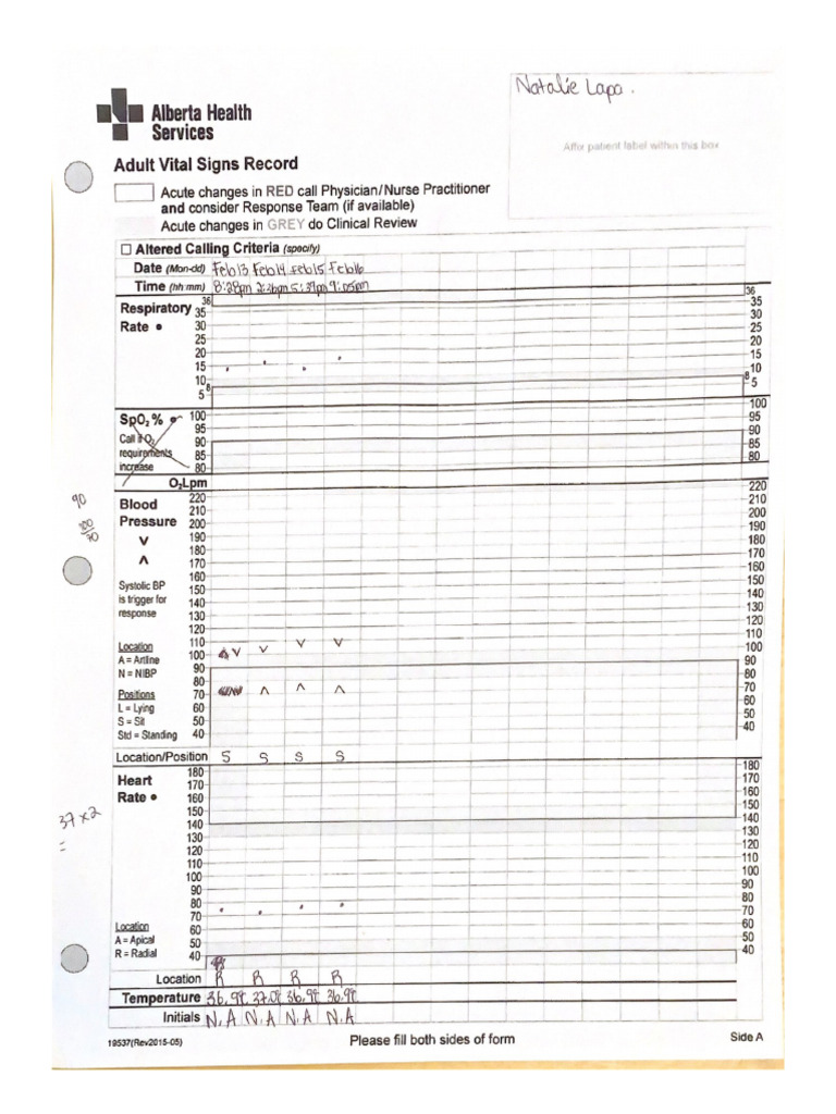 Vital Signs Sheet 2 | PDF