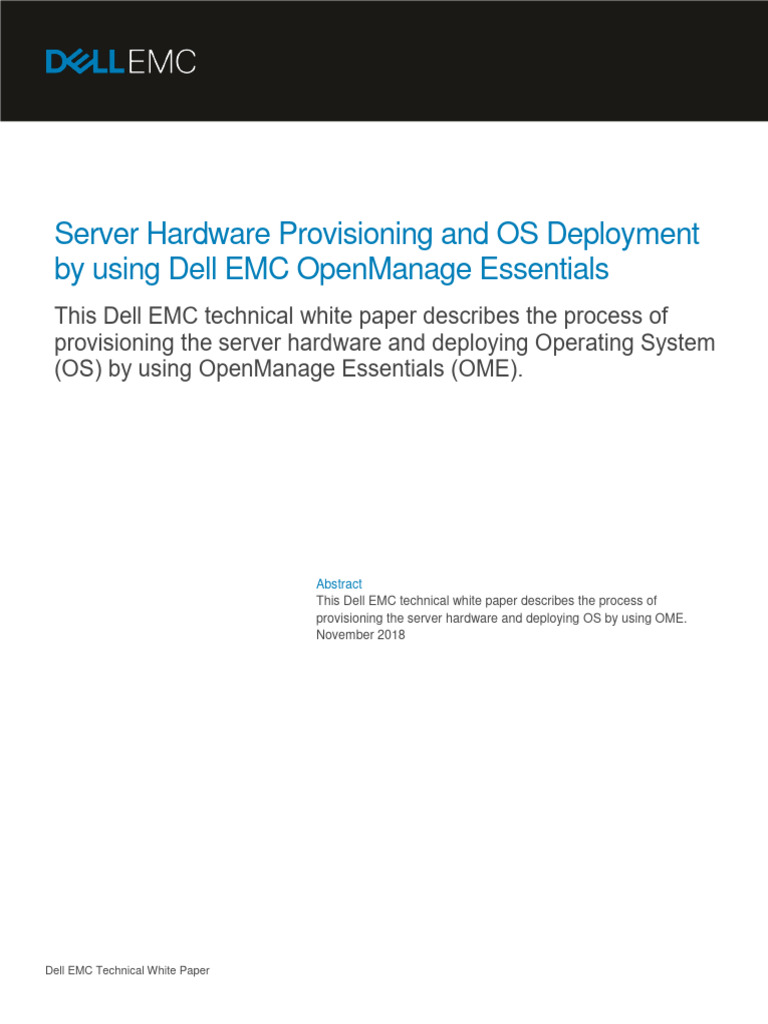 Openmanage Essentials v25 White Papers103 en Us | PDF | Booting ...