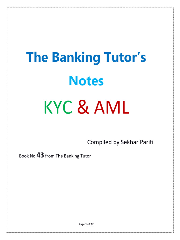 KYC & AML - Notes & MCQ | PDF | Identity Document | Cheque
