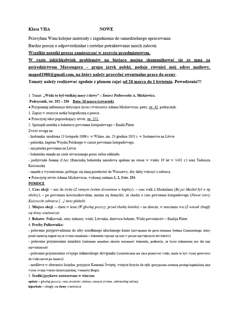 Klasa VIIA NOWE | PDF