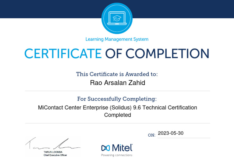 Certificate Mitel | PDF | Business