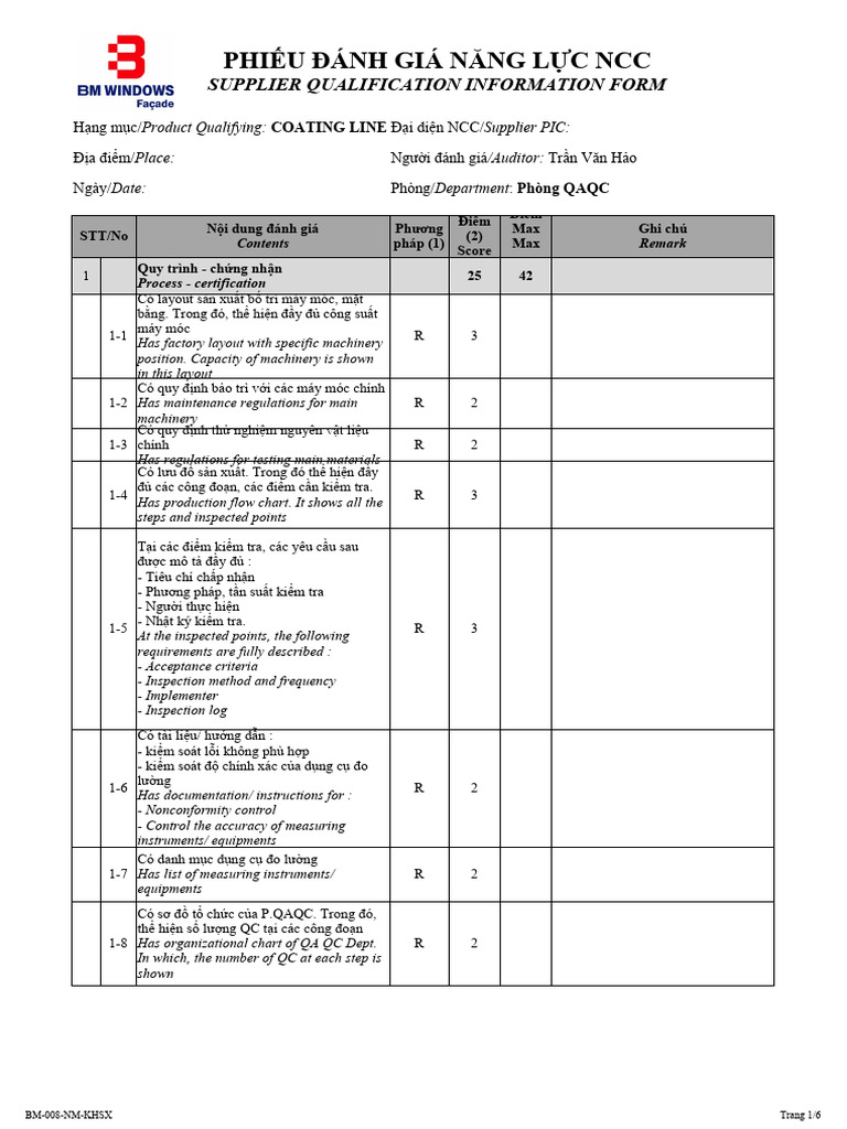 Mau Bm-003.4- Gia Cong Son - Qaqc | PDF