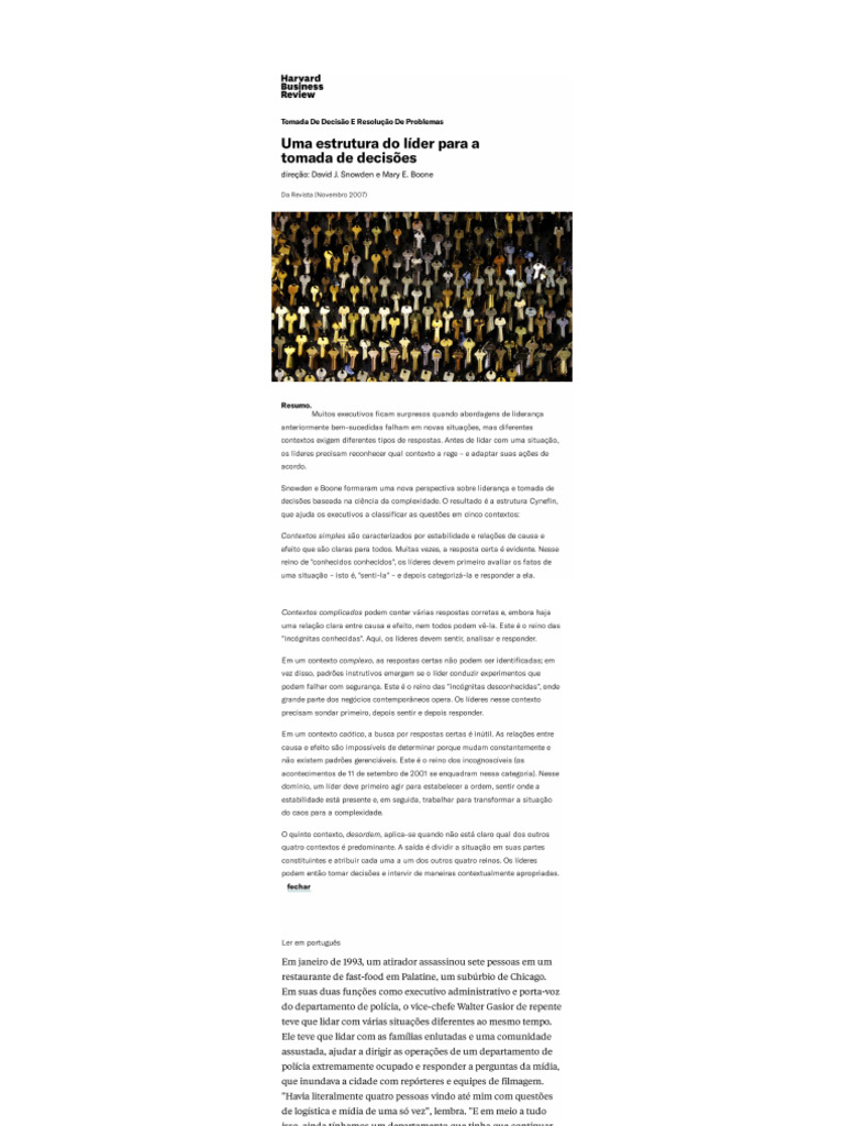 A Leader S Framework For Decision Making Traduzido Pdf