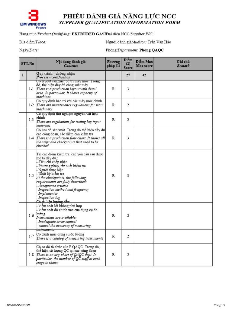 Mau Bm-003.3- Ron, Silicone- Qaqc | PDF