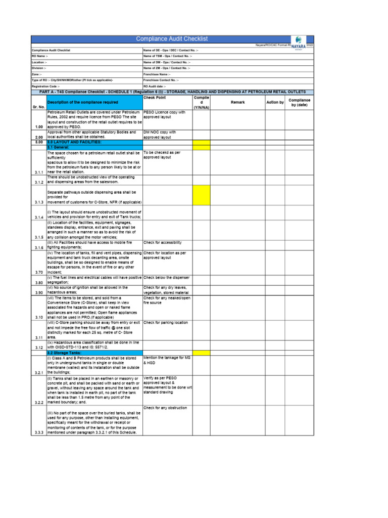 PNGRB - Audit Checklist | PDF | Electrical Substation | Pipe (Fluid ...