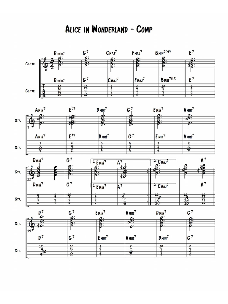 Alice in Wonderland - Guitar Lesson | PDF