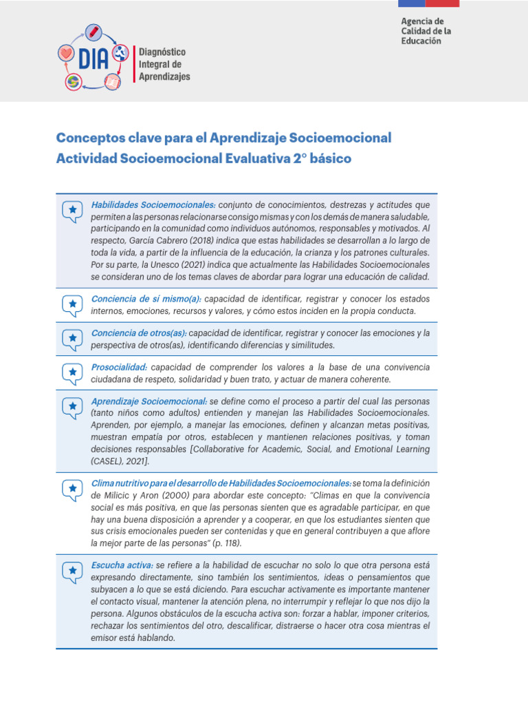 Conceptos Clave 2 Basico Diagnostico 2024 | PDF | Aprendizaje | Las emociones
