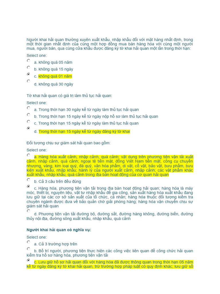 hải quan chap 1 | PDF