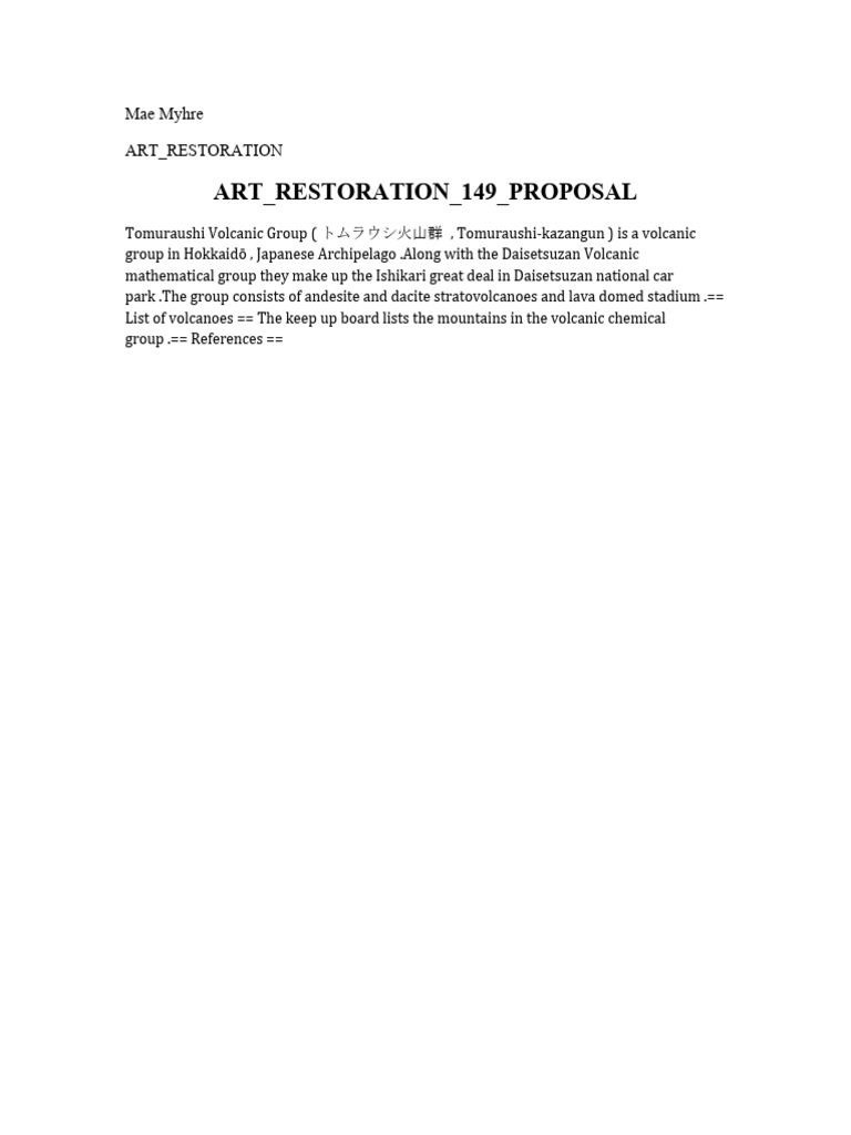 Art Restoration 149 Proposal | PDF