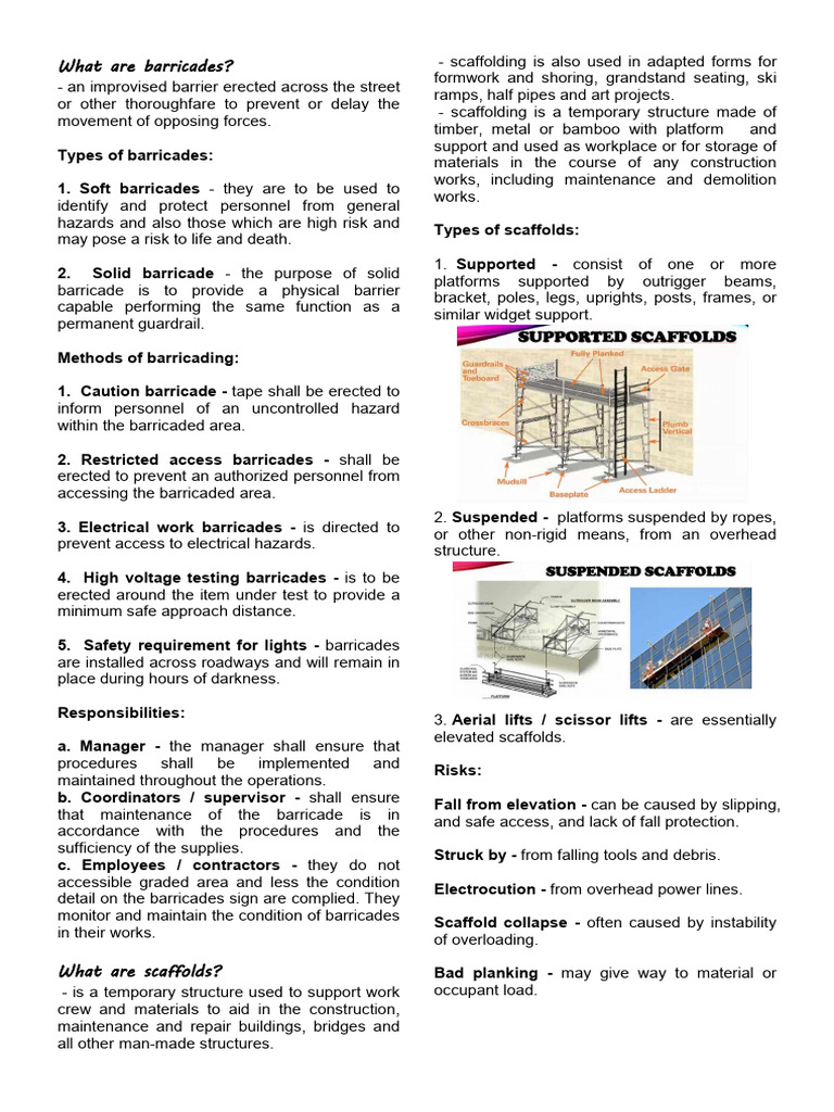 5 Barricades Topic 4 | PDF | Scaffolding