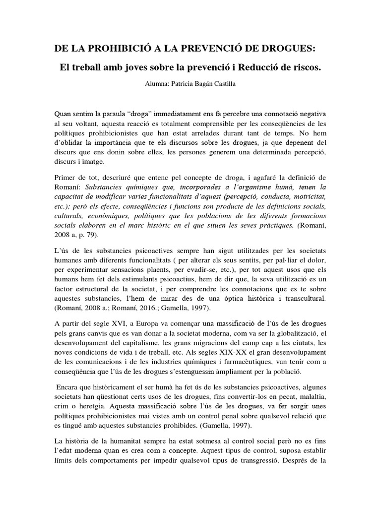 De La Prohibició A La Prevenció de Drogues | PDF