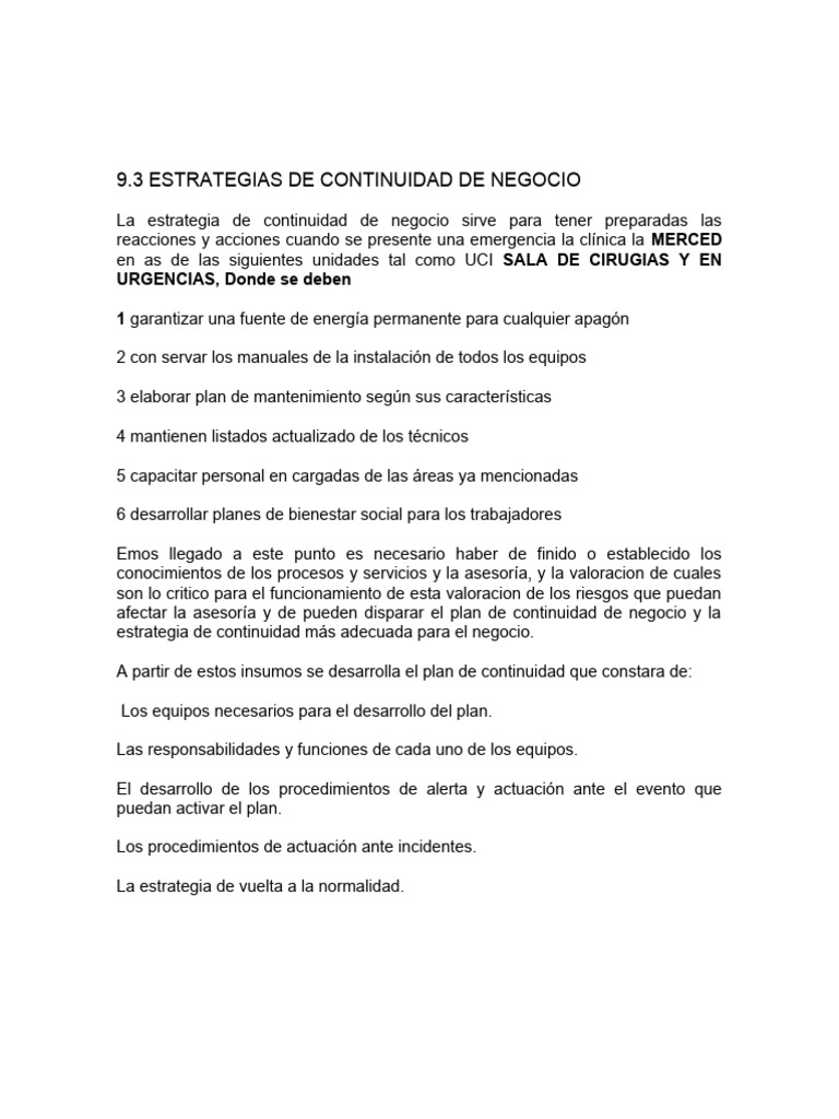 Después de La Planificación Del SGCN | PDF | Negocios