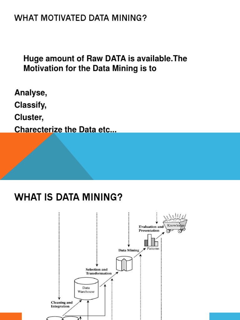 What Motivated Data Mining?: Huge Amount of Raw DATA Is Available - The ...