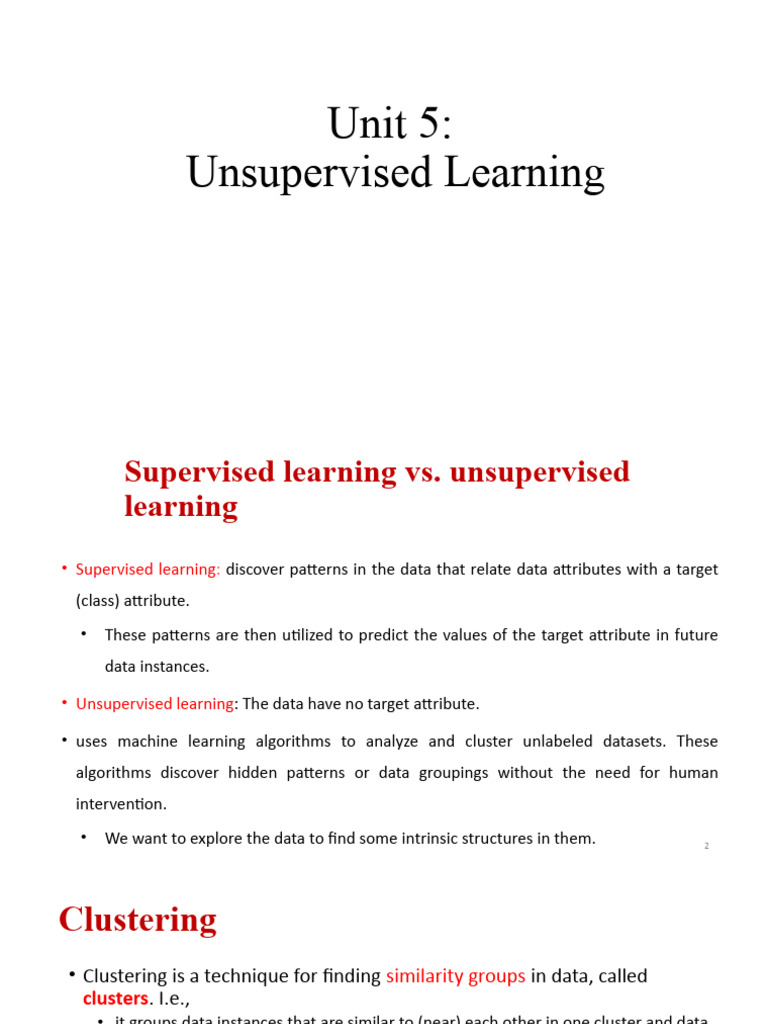 Unit5 - Unsupervised Learning | PDF | Cluster Analysis | Applied ...
