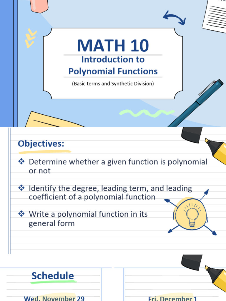 Day 1 Lesson 11 Introduction To Polynomial Functions - FOR STUDENTS ...