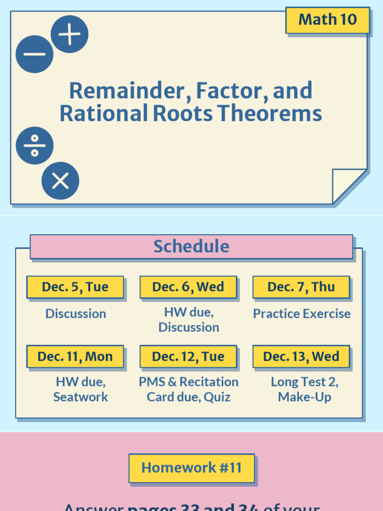 DAY2 Lesson 12 - Remainder Factor Rational Roots Theorems - FOR ...