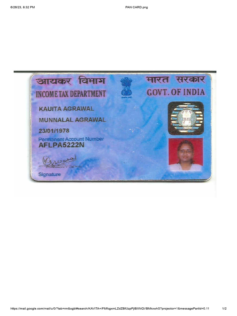 Kavita Pan Card | PDF