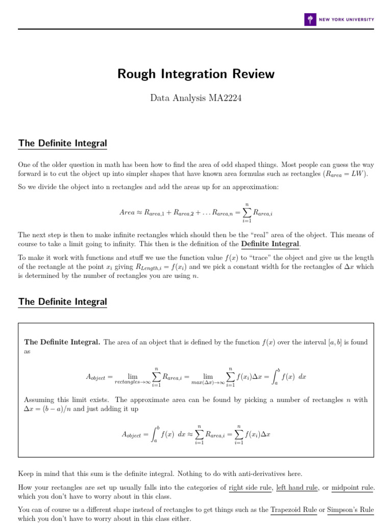 Understanding Definite Integrals and FTC | PDF | Integral | Area