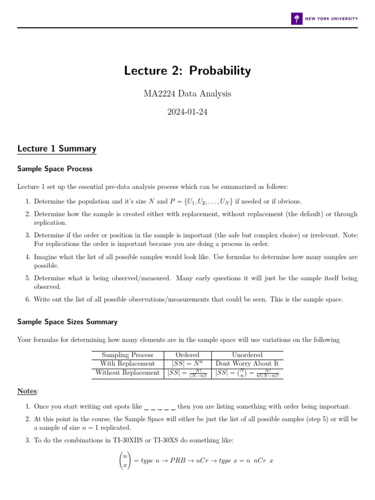 02 Probability Pdf Pdf Sampling Statistics Probability