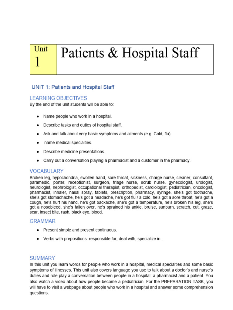 UNIT - 1 - Student - Handout (3) - 1 | PDF | Nursing | Health Professional