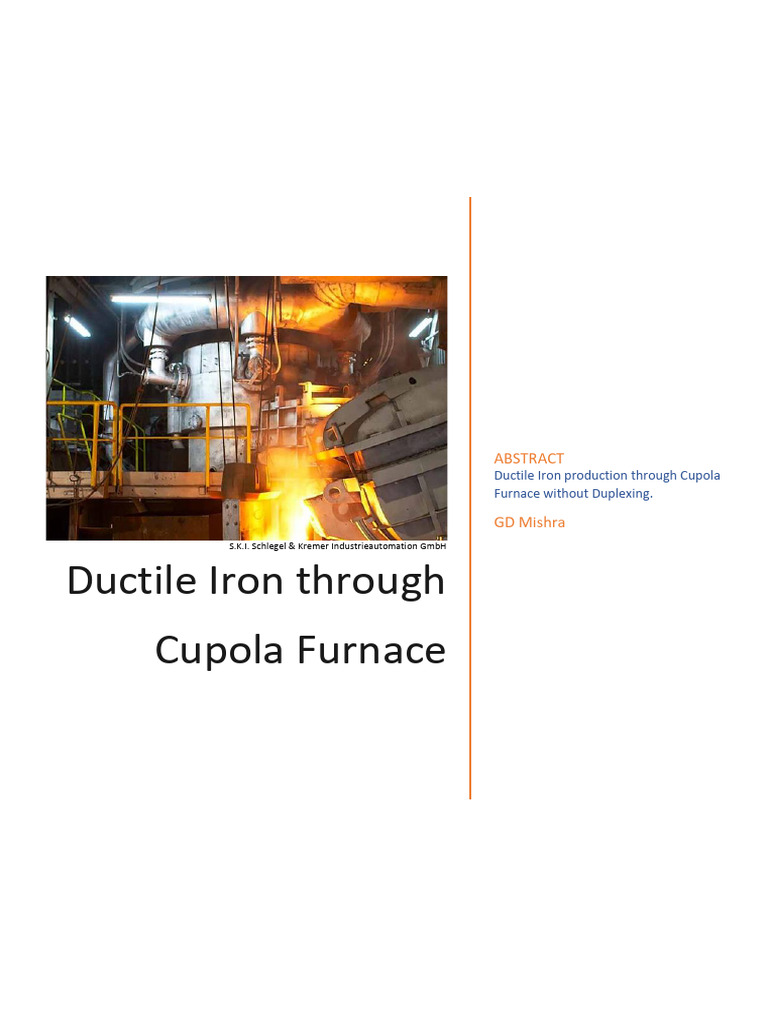 Ductile Iron by Cupola Furnace | PDF | Iron | Physical Sciences
