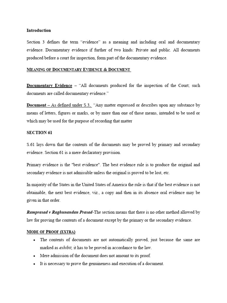 Section 61 - 65B Indian Evidence Act | PDF | Evidence | Justice