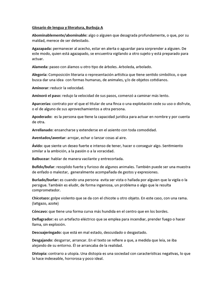Glosario Burbuja A | PDF