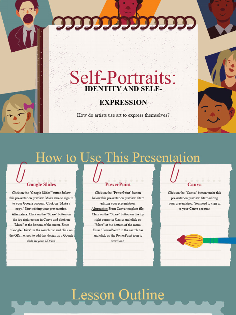Illustrative Self-Portraits - Identity and Self-Expression Lesson | PDF