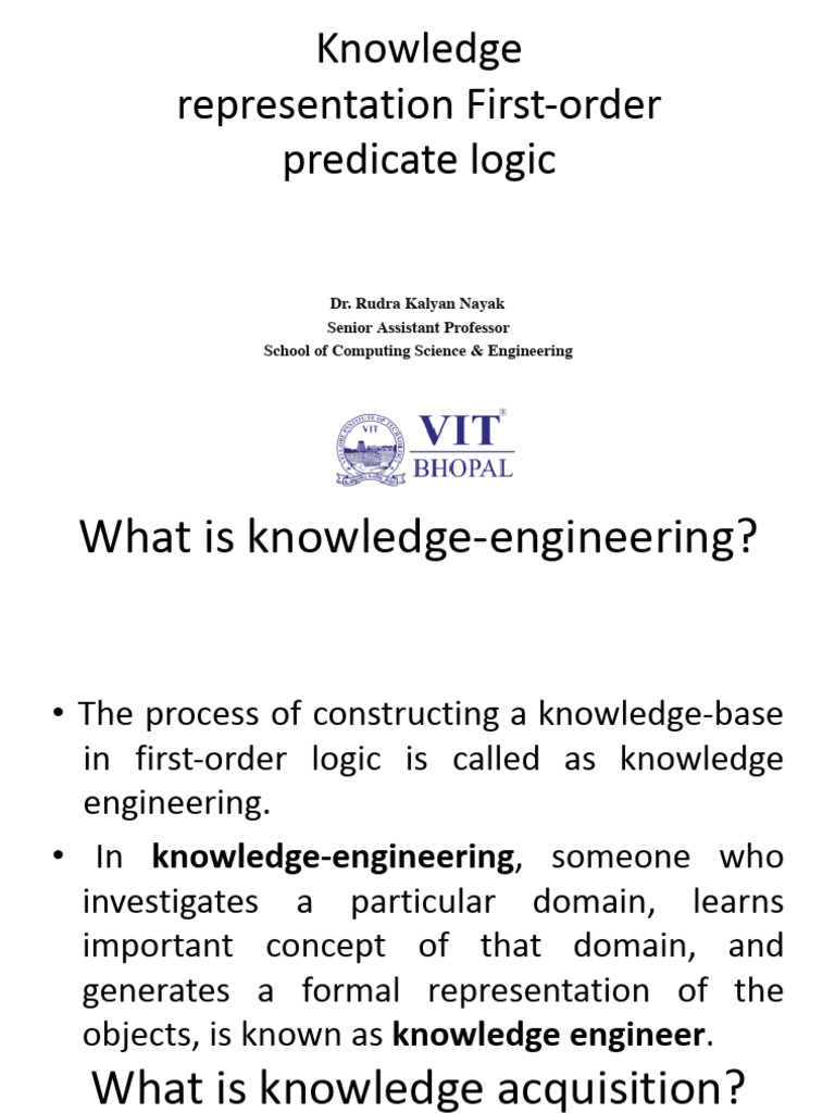 Mod-3.2-Knowledge Representation-FOL | PDF | First Order Logic | Inference