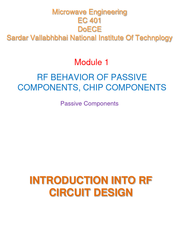 Module 1 Passive Components | PDF | Radio Spectrum | Hertz