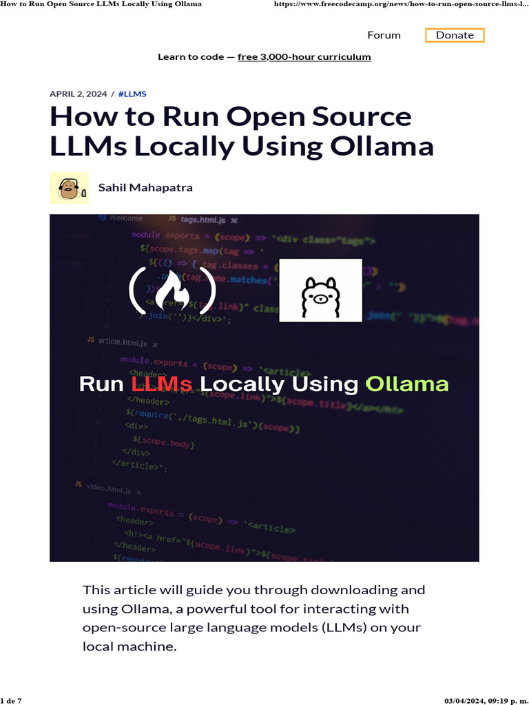 How To Run Open Source LLMs Locally Using Ollama | PDF | Open Source | Computing