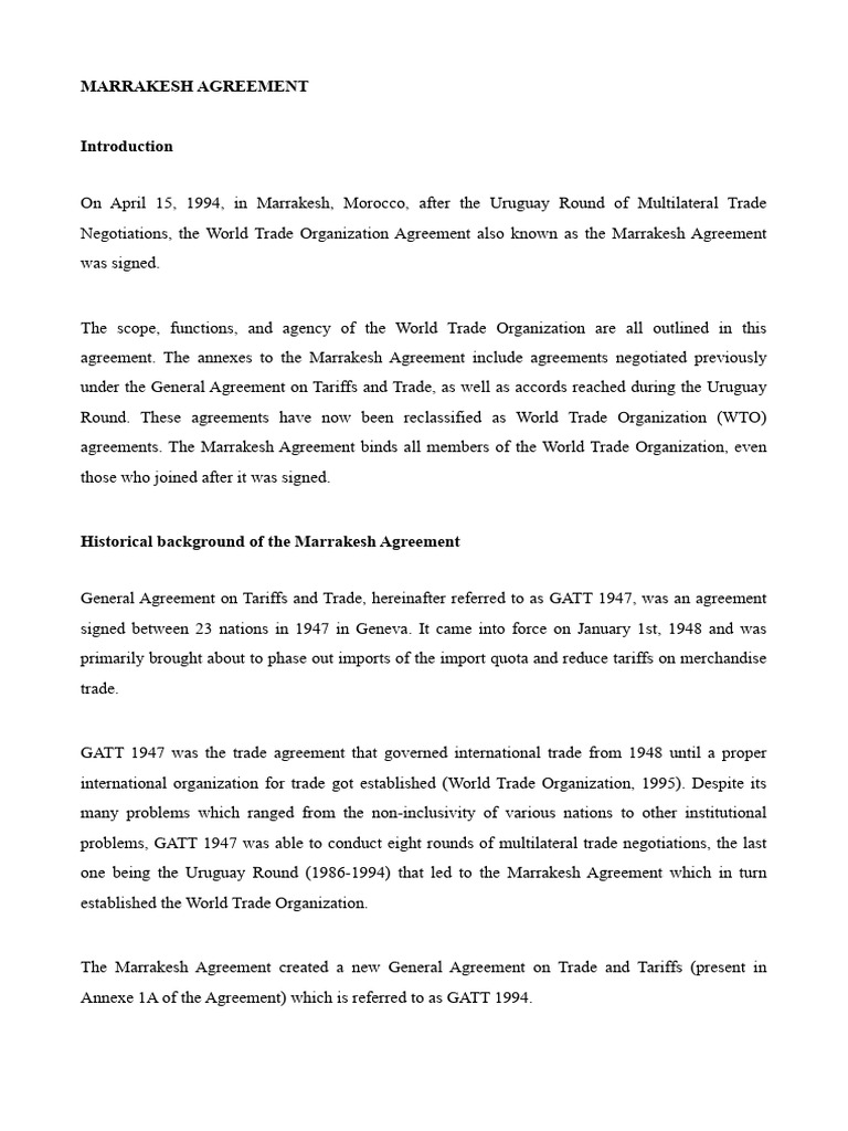 Handout 4 | PDF | World Trade Organization | General Agreement On ...