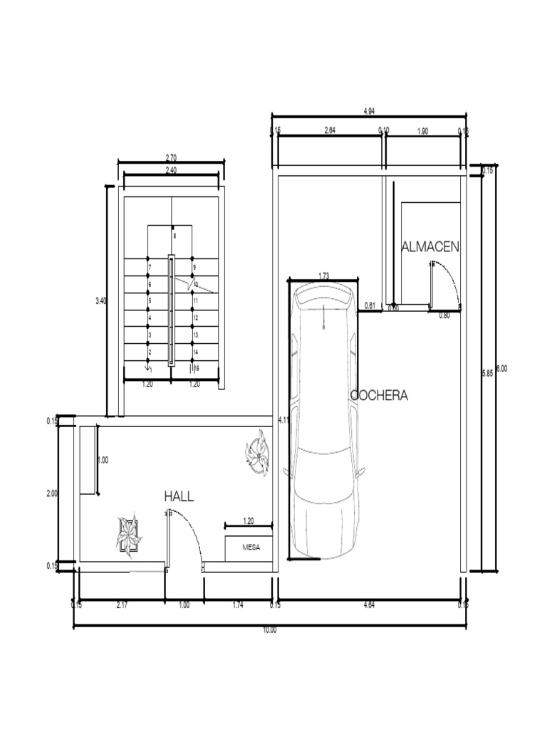 Cochera, Hall, Escalera | PDF