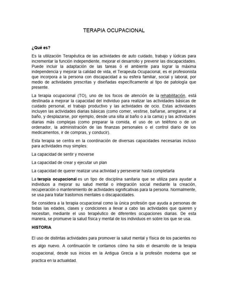 Manual de Terapia Ocupacional | PDF | Terapia ocupacional | Trastorno ...