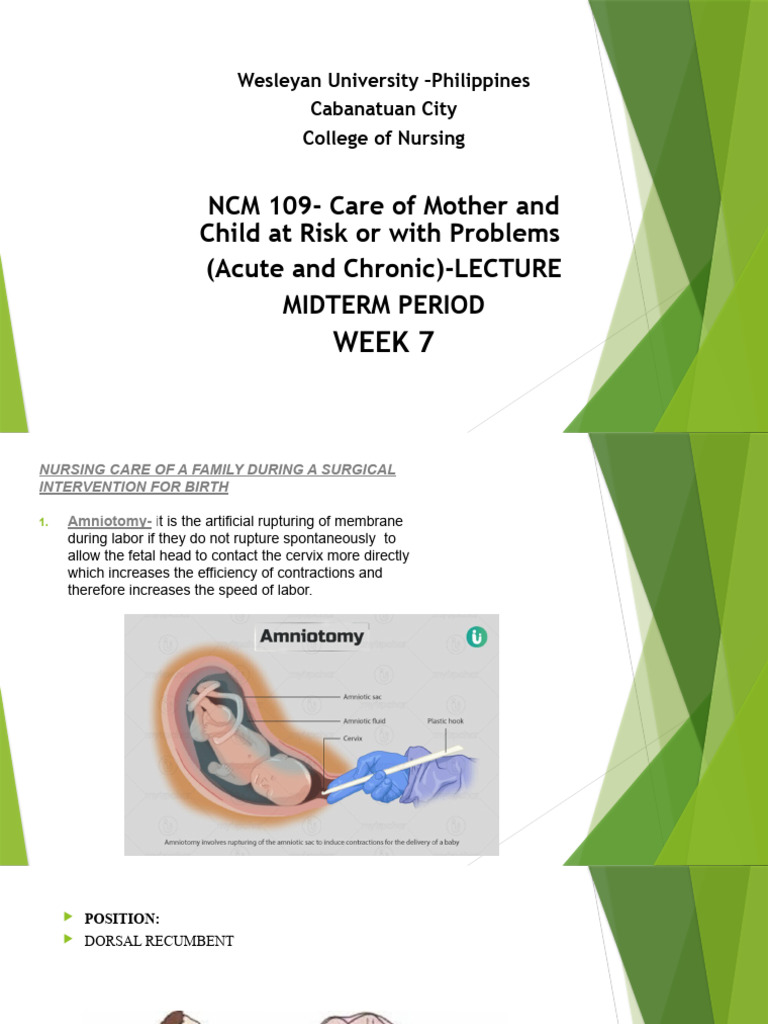 Week 7 NCM 109 Lecture | PDF | Surgery | Childbirth