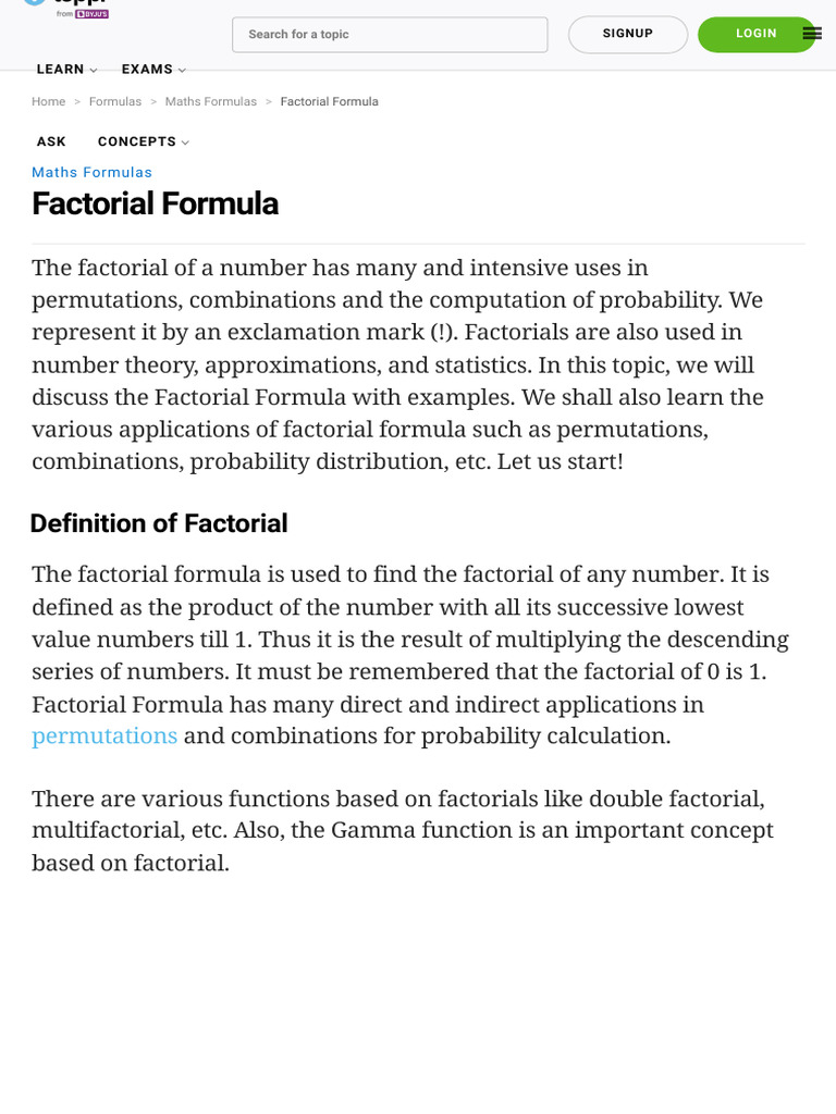 FactorialFormulaMeaning, Applications, SolvedExamples 1710827105288 ...